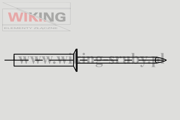 Nity jednostronne z rdzeniem (zrywalne) szczelne z łbem stożkowym ...